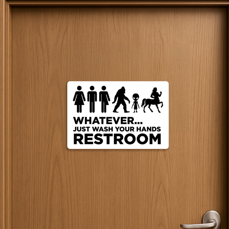 Funny Work Signs, Restroom, Funny Office Sign - Custom Signs