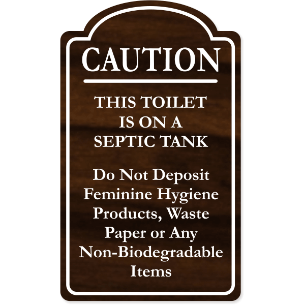 Bathroom Sign For Septic Tank Notice Waterproof Warning Sticker Sign ...