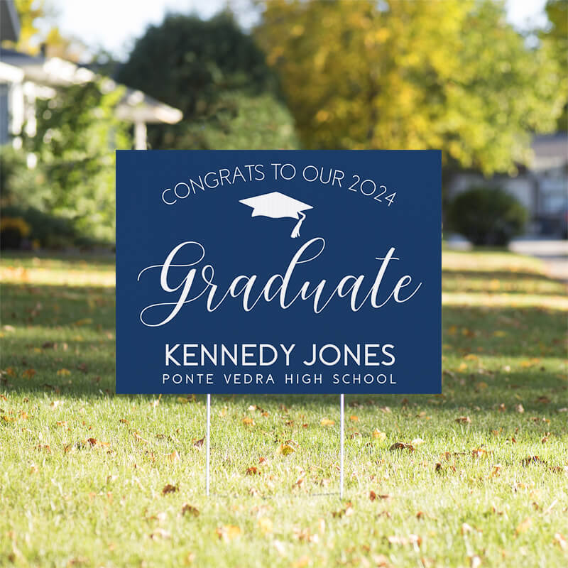 Congrats to Our Graduate Graduation Yard Sign - CustomSigns.com
