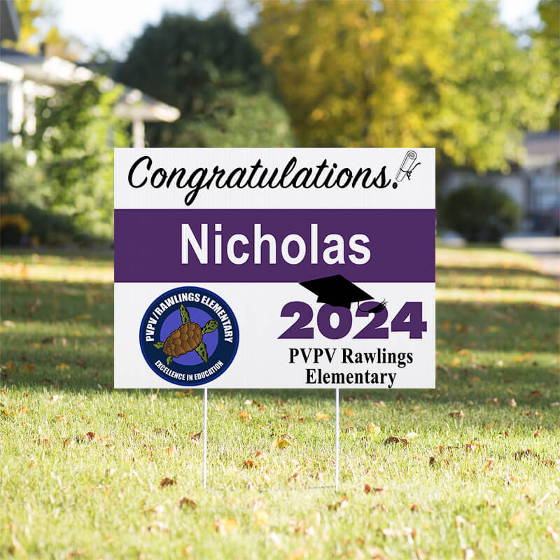 Single Logo Custom | Graduation Yard Sign - CustomSigns.com
