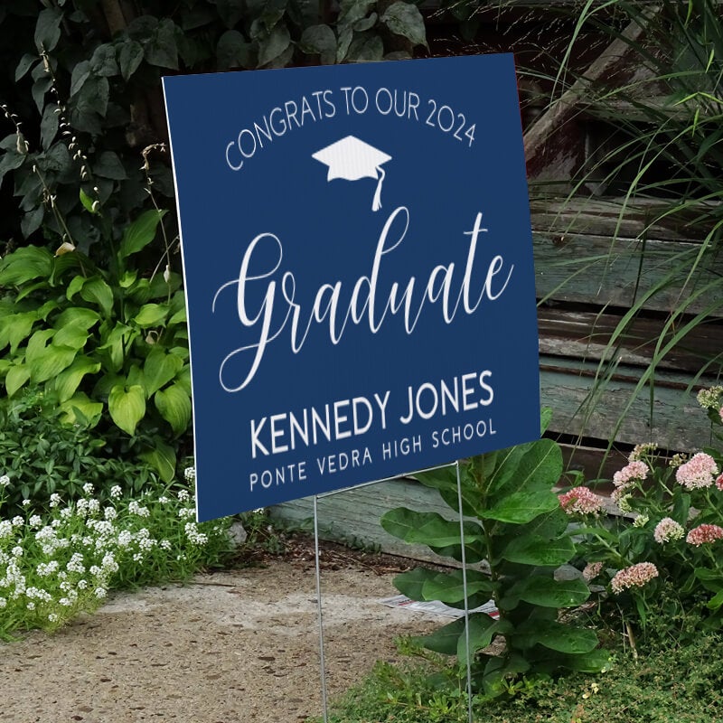 Congrats to Our Graduate Graduation Yard Sign - CustomSigns.com