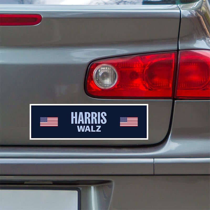 Harris Walz Blue Bumper Sticker - CustomSigns.com