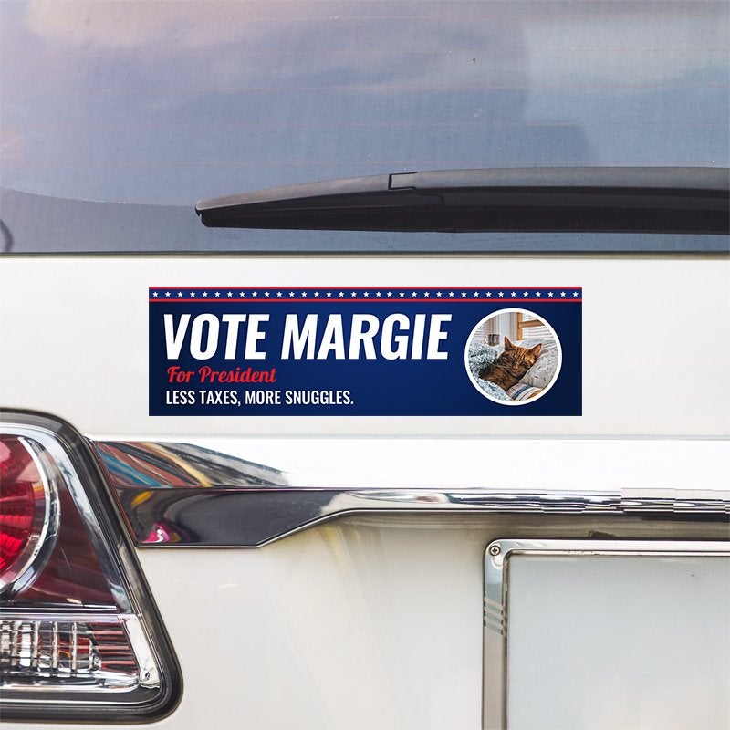 Custom Round Photo Political Bumper Sticker - CustomSigns.com