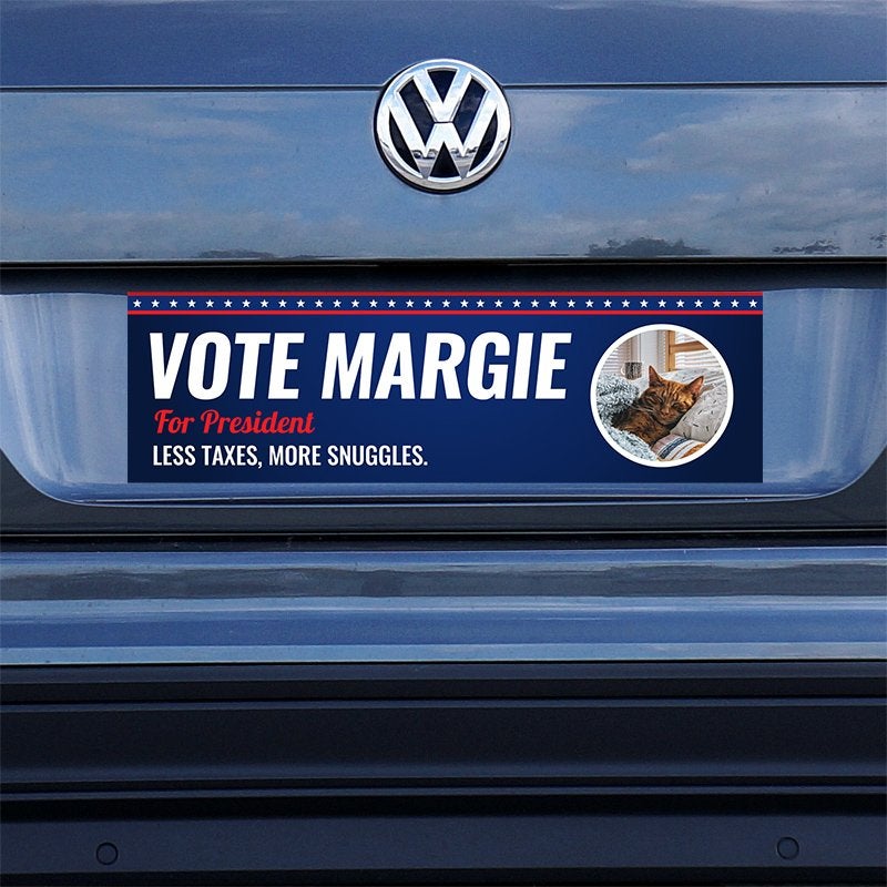 Custom Round Photo Political Bumper Sticker - CustomSigns.com