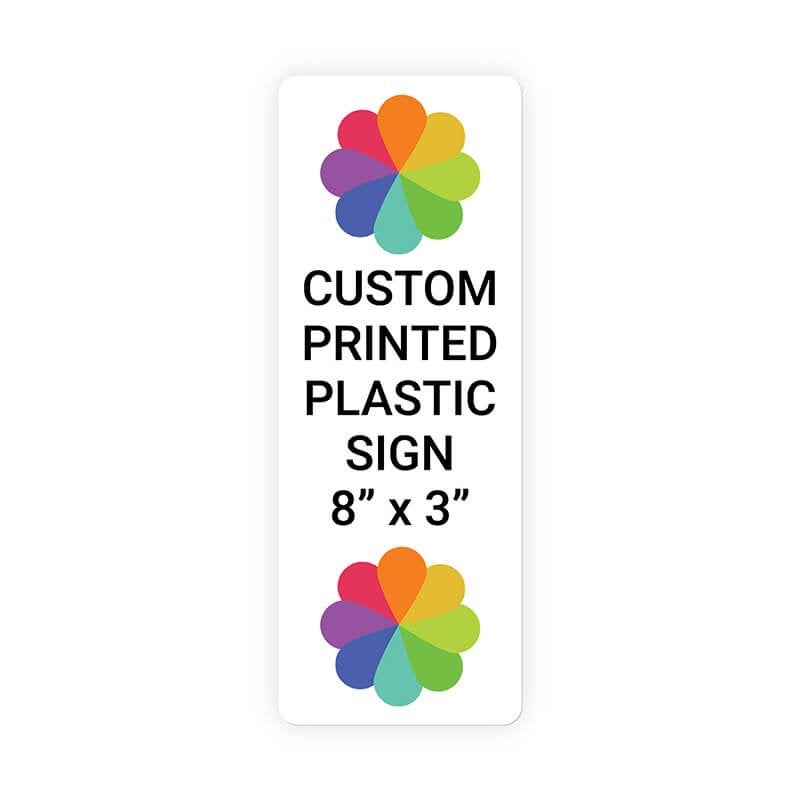 Color 8" x 3" Vertical Sign