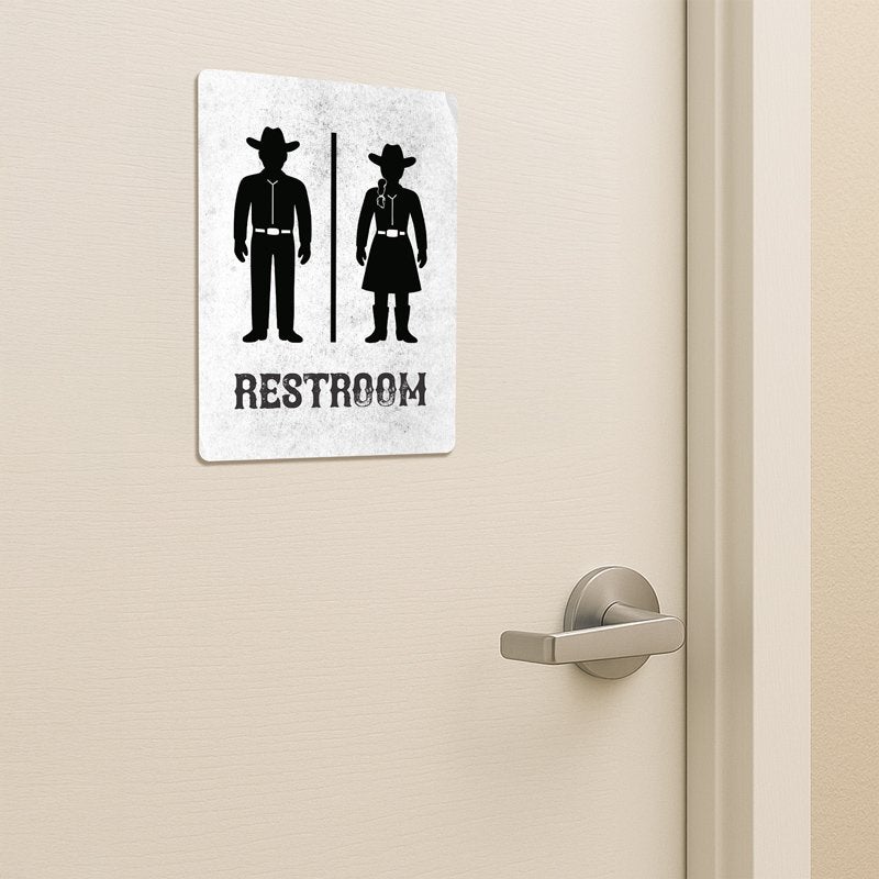 Funny Cowboy Bathroom Sign | Customsigns.com
