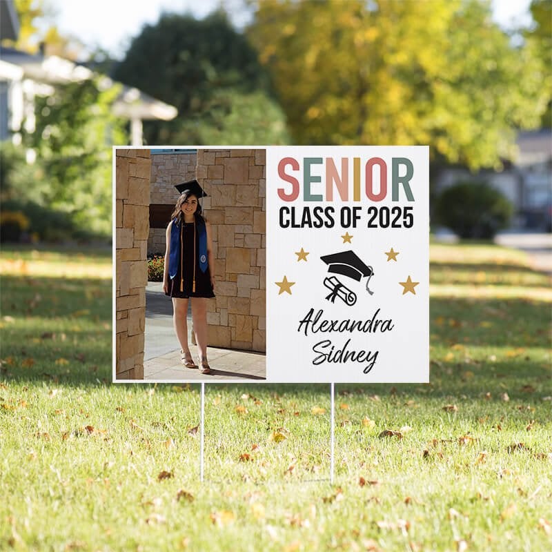 Pastels and Stars Graduation Yard Sign - Custom 2025 Grad Sign ...