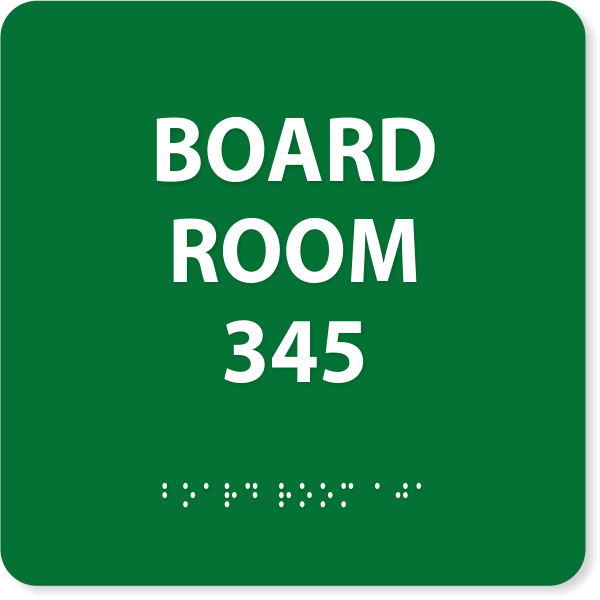 Board Room ADA with Braille Sign - Custom Signs