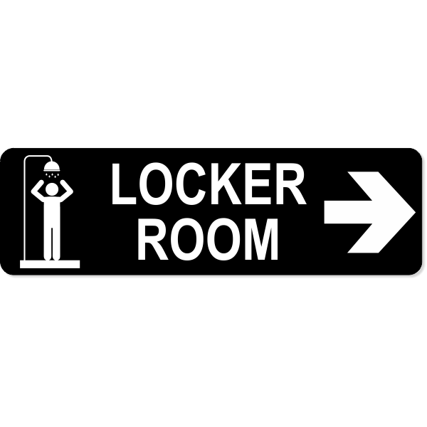 Locker Room Right Sign - Custom Signs