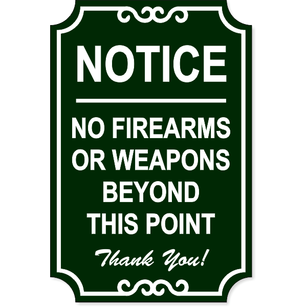 No Firearms Ornate Sign - Custom Signs
