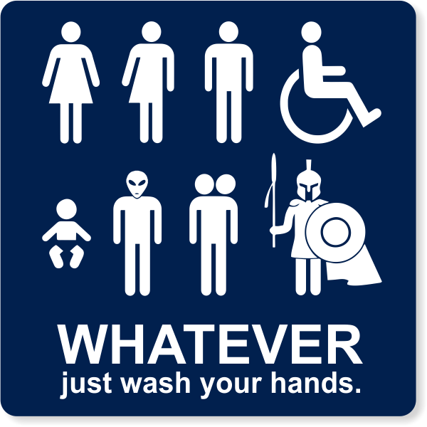 Custom Engraved Unisex 8 x 8 Stick Figure Funny Bathroom Sign
