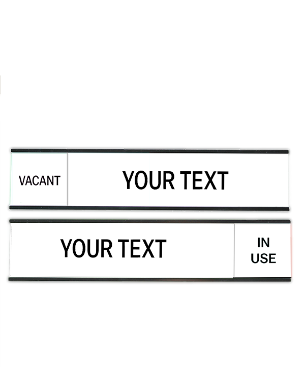White Custom Room Slider Signs - Vacant/In Use - Custom Signs