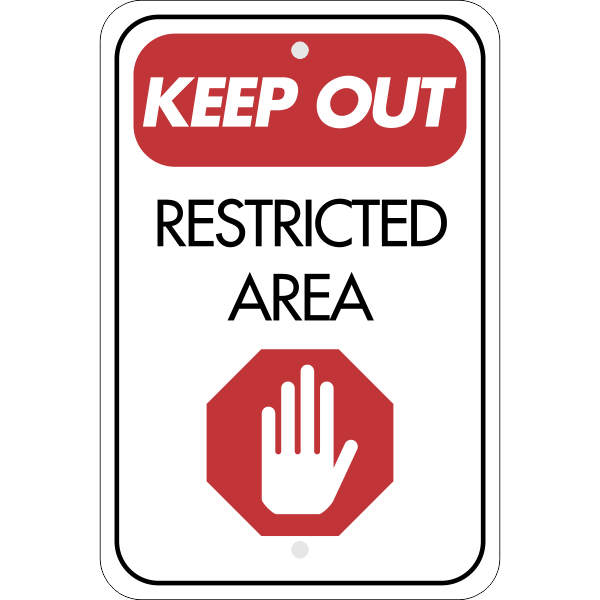 Vertical Keep Out Restricted Area Sign - Custom Signs
