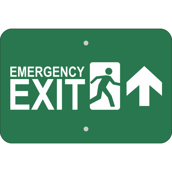 Horizontal Forward Arrow Emergency Exit Sign - Custom Signs