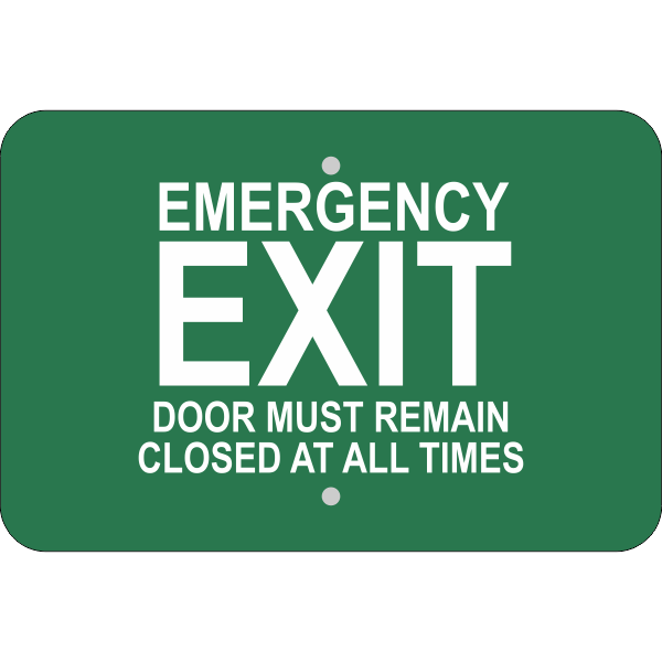 Horizontal Keep Closed Emergency Exit Sign - Custom Signs