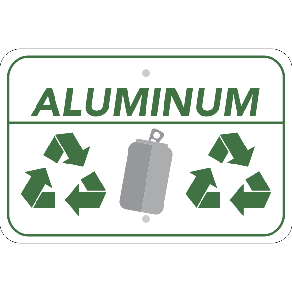 Horizontal Aluminum Recycling Sign - Custom signs