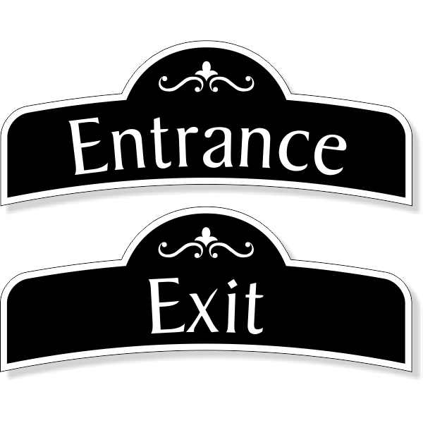 Enter / Exit Decorative Decal Set - Custom Signs