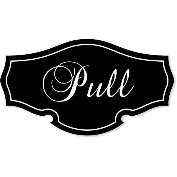 Pull Decal w Classic Shape - 2.75" x 5" - CustomSigns.com