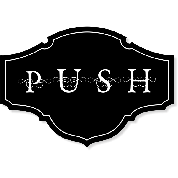 Fancy Push Decal - 3.5" x 5" - CustomSigns.com