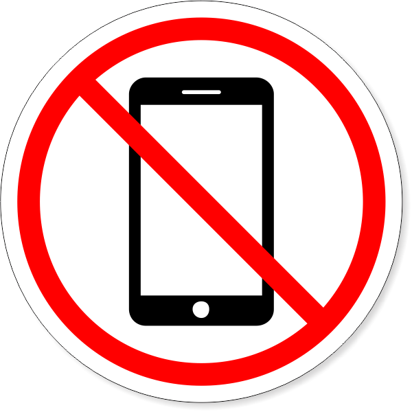 6" Round No Cell Phone Decal - CustomSigns.com