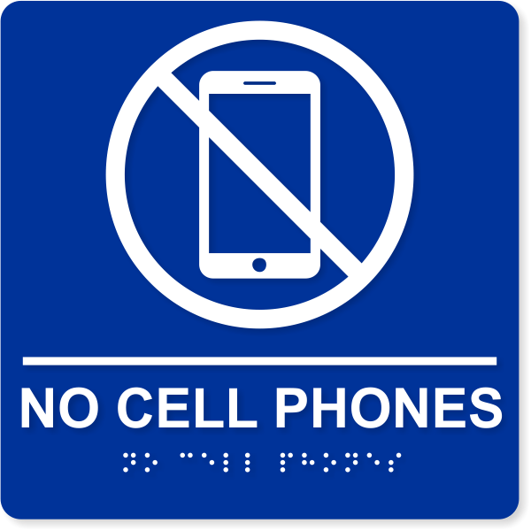 8" x 8" No Cell Phones ADA Sign - CustomSigns.com
