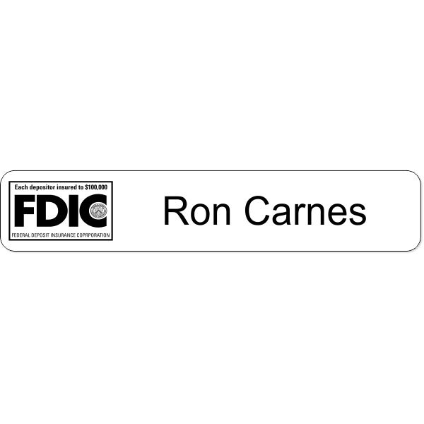 FDIC Name Plate Desk Sign (1.75" x 9") - Custom Signs