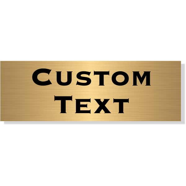 2" x 6" Double Line Custom Text Brass Plate - CustomSigns.com
