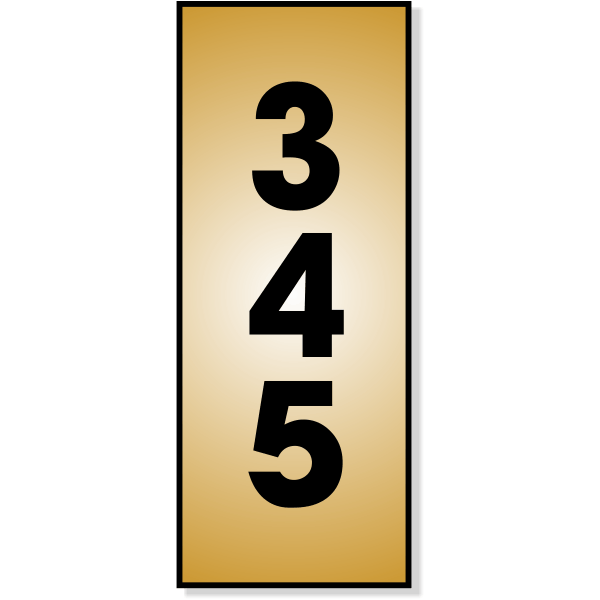 5" x 2" ADA Vertical Number Sign