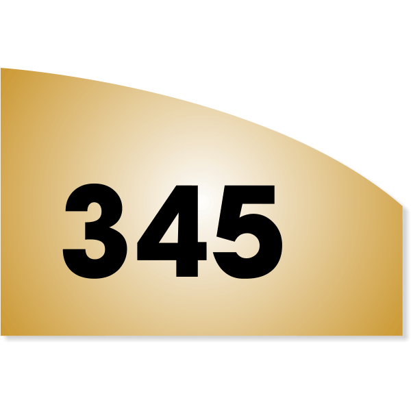 4" x 6" Curved Number Sign