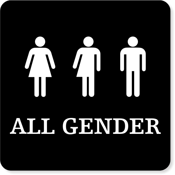 All Gender Restroom Engraved Plastic Sign | 6" x 6" - Customsigns.com