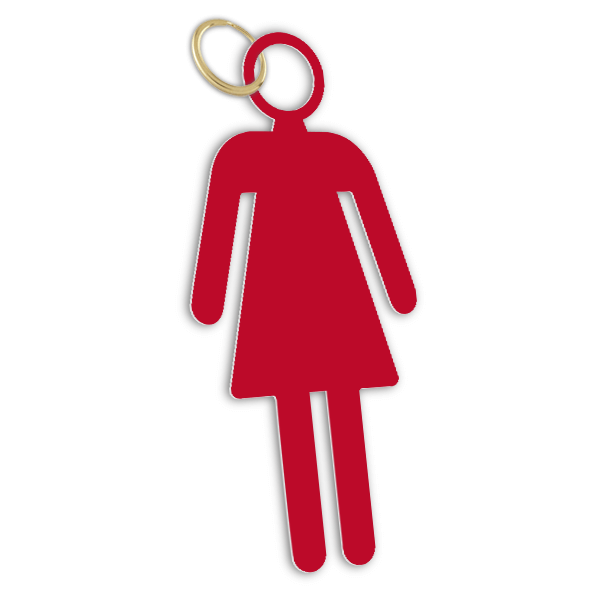 Plastic Female Cutout Bathroom Key Chain | Customsigns.com