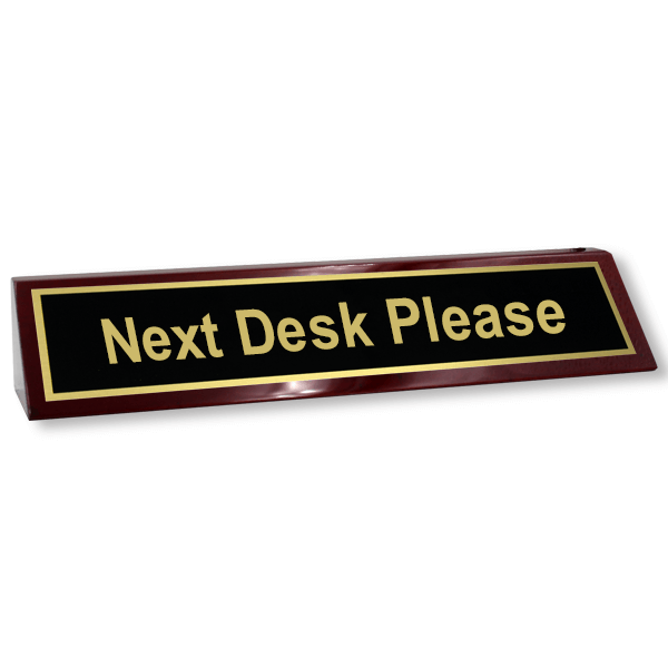 Next Desk Please Wood Desk Block | Customsigns.com