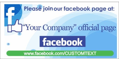 5" x 11" Facebook Tent Sign - Custom Signs