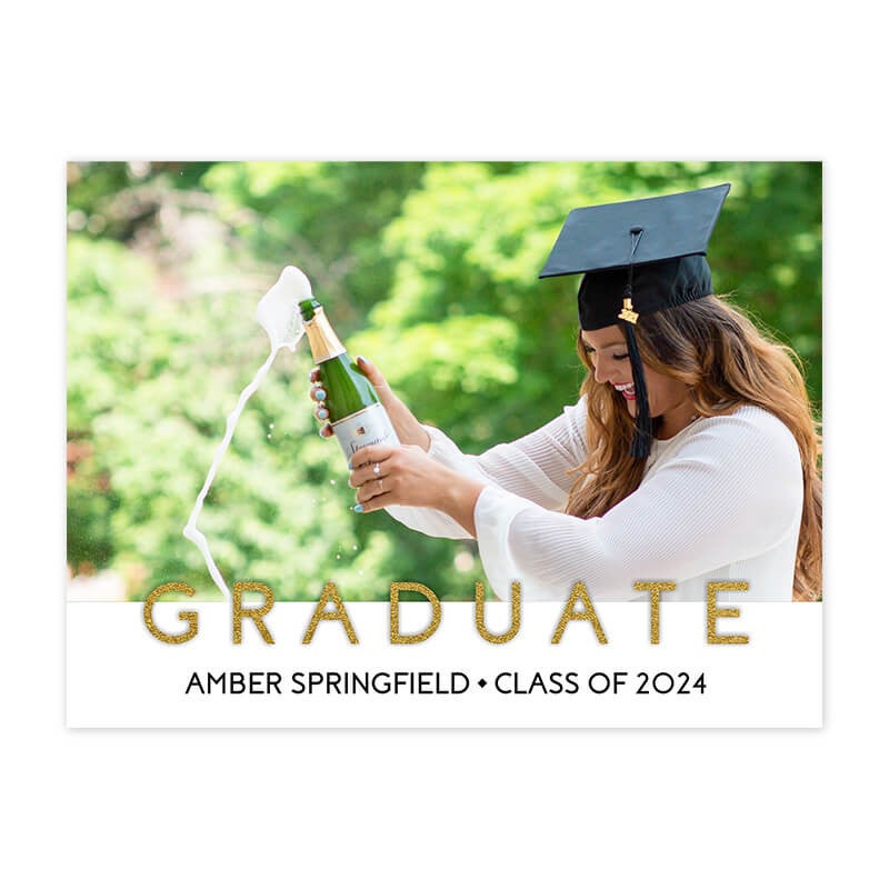 Graduate in Gold Texture Graduation Yard Sign - CustomSigns.com