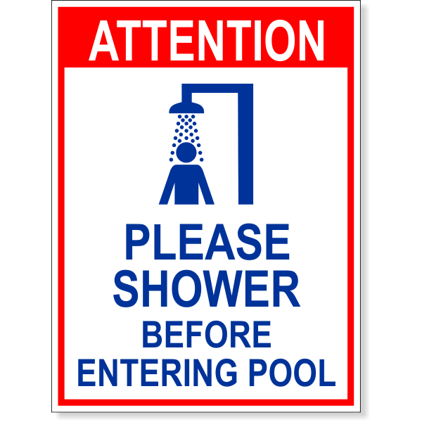 8" x 6" Full Color "Attention Please Shower" Sign - CustomSigns.com