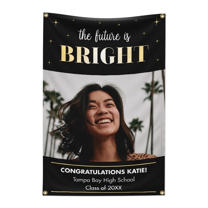 2025 Graduation Future is Bright Vertical Banner - Customsigns.com