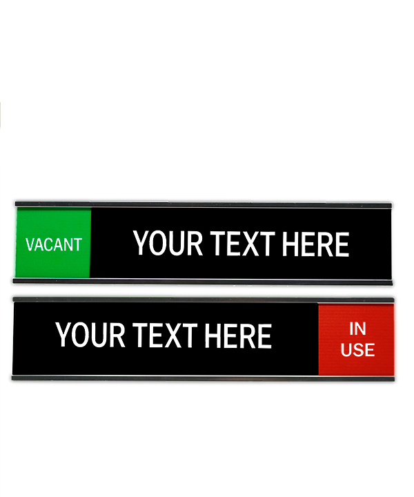 Black Custom Room Slider Signs - Size 2" x 10" - Custom Signs