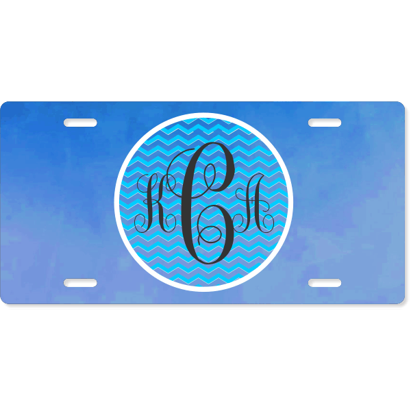 Gold Texture Monogram Custom License Plate - CustomSigns.com