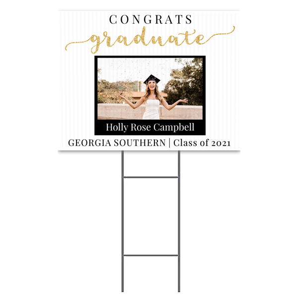 Congrats Grad Photo Yard Sign - CustomSigns.com