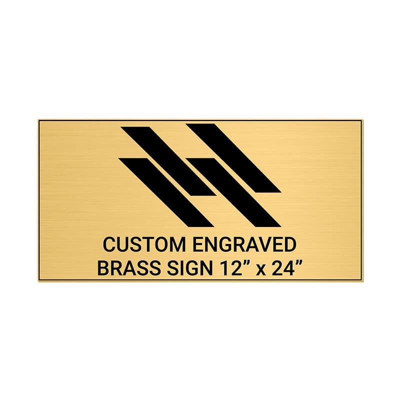 Horizontal Engraved Heavy Brass Signs 12" x 24" | Customsigns.com