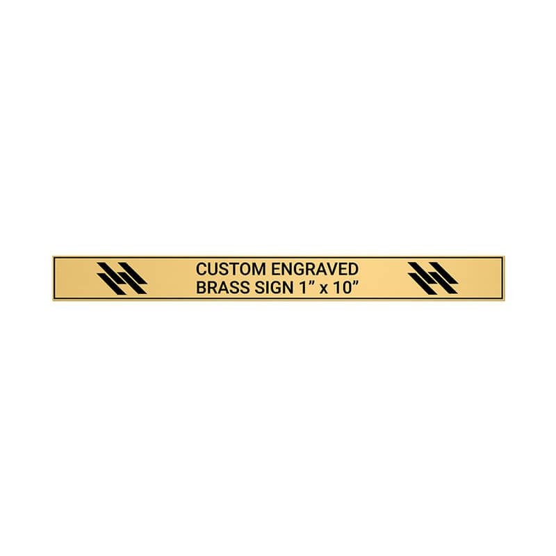 Horizontal Engraved Heavy Brass Signs 1" x 10" | Customsigns.com