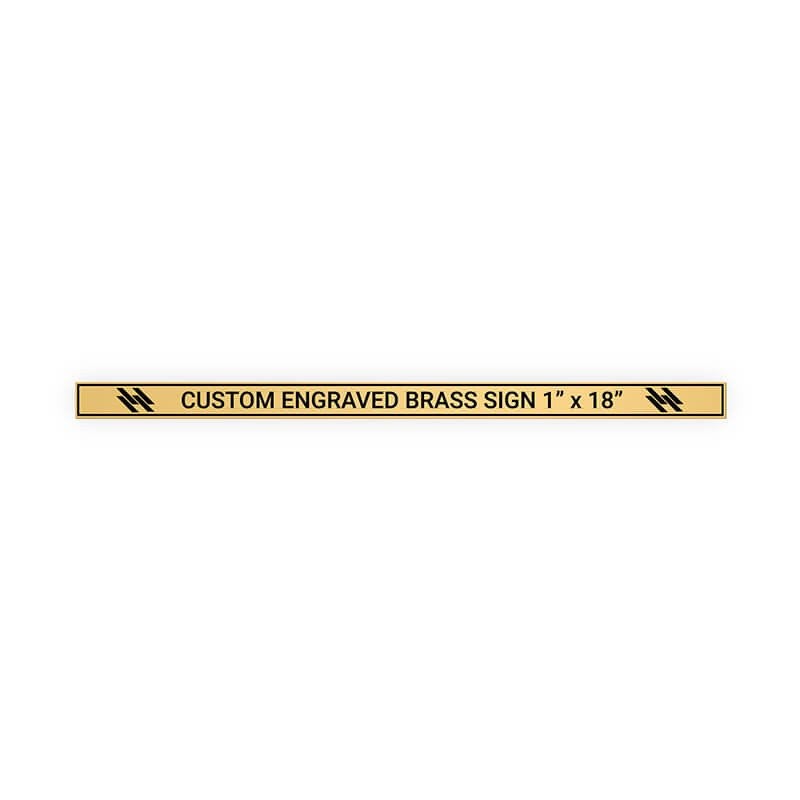 Horizontal Engraved Heavy Brass Signs 1" x 18" | Customsigns.com