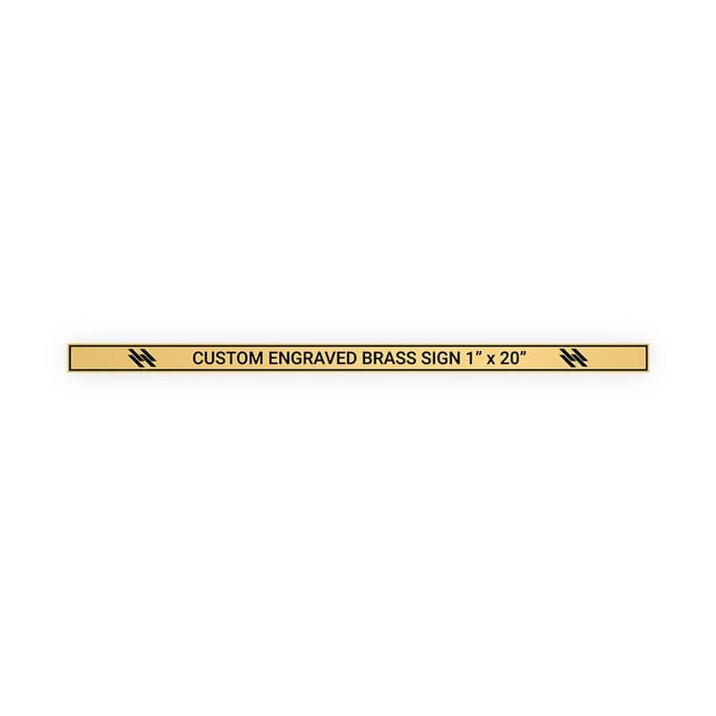 Horizontal Engraved Heavy Brass Signs 1" x 20" | Customsigns.com