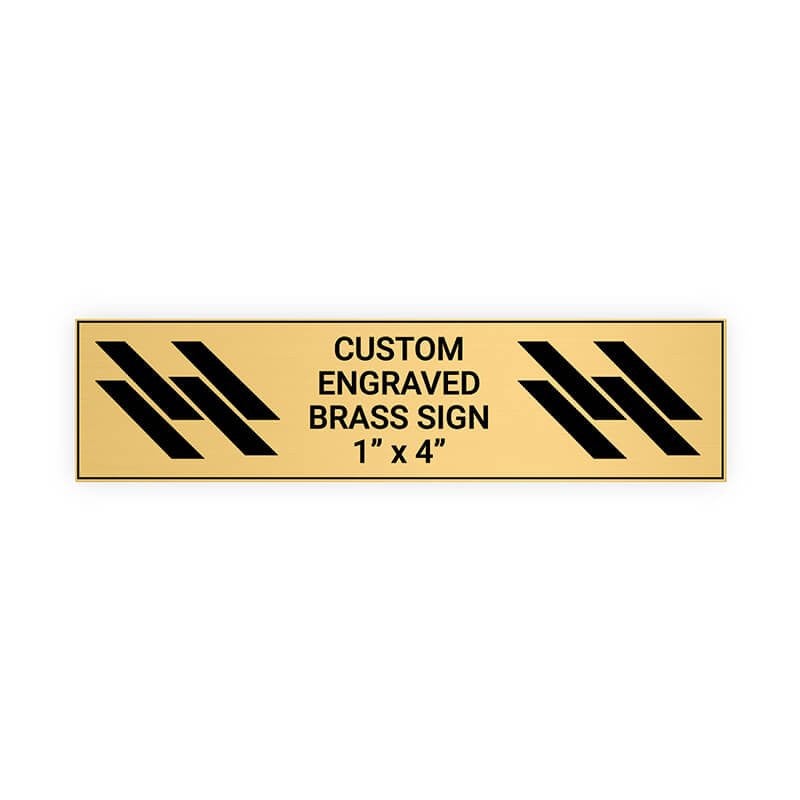 Horizontal Engraved Heavy Brass Signs 1" x 4" | Customsigns.com