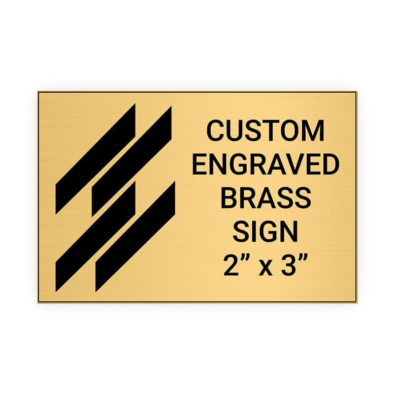 Horizontal Engraved Heavy Brass Signs 2" x 3" | Customsigns.com