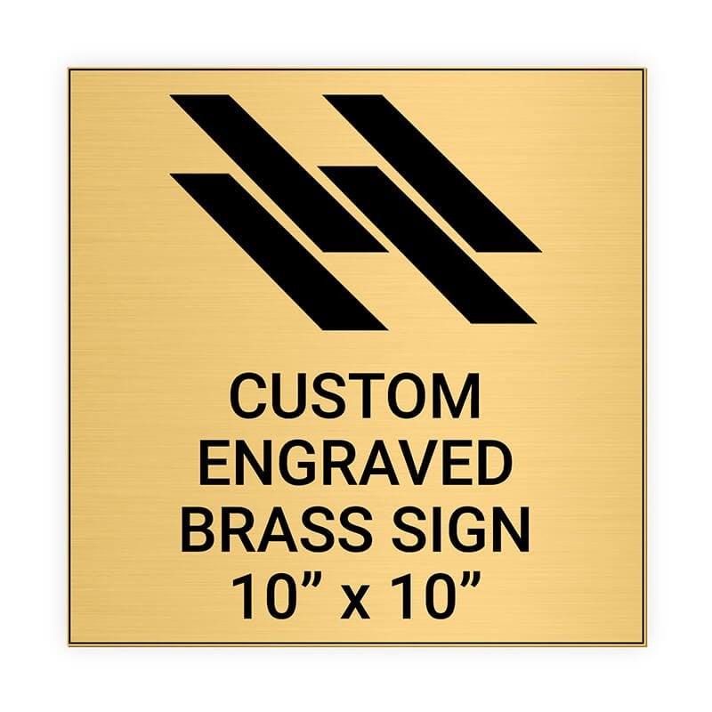 Square Engraved Heavy Brass Signs 10" x 10" | Customsigns.com
