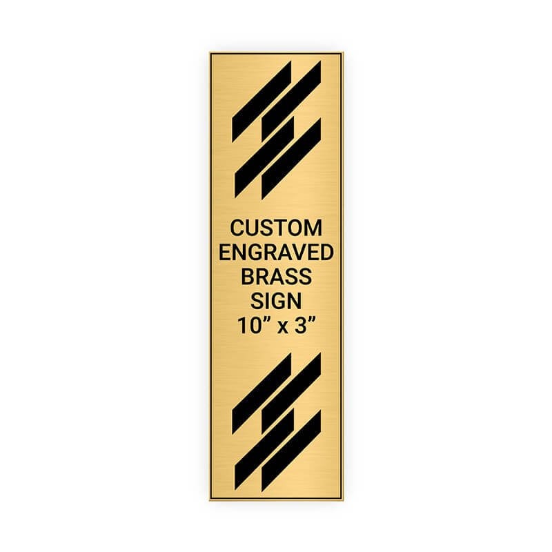 Vertical Engraved Heavy Brass Signs 10" x 3" | Customsigns.com