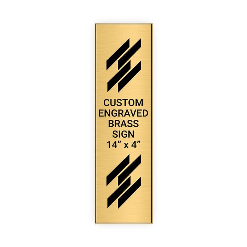Vertical Engraved Heavy Brass Signs 14" x 4" | Customsigns.com
