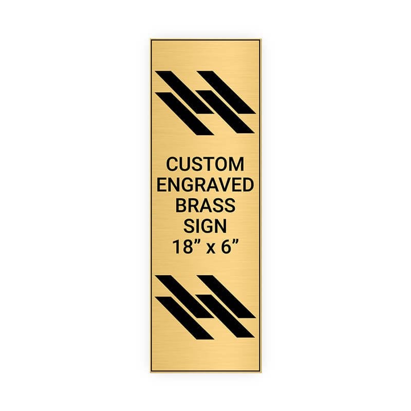 Vertical Engraved Heavy Brass Signs 18" x 6" | Customsigns.com