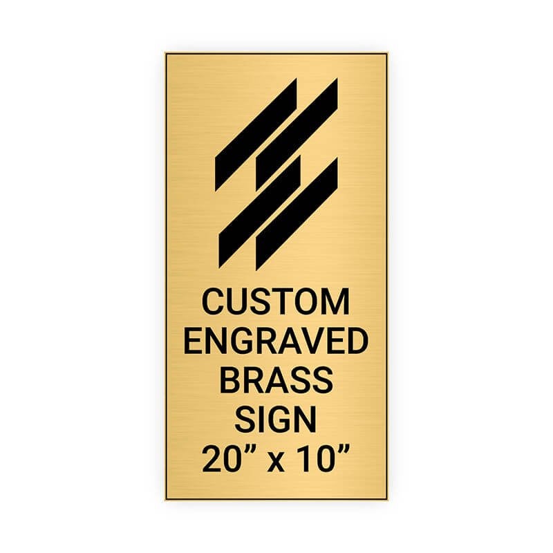 Vertical Engraved Heavy Brass Signs 20" x 10" | Customsigns.com